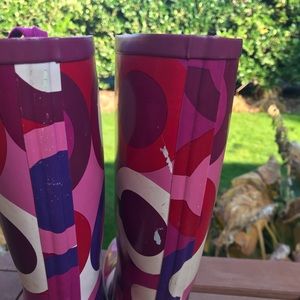 Coach | Shoes | Coach Periwinkle Rubber Boots Sz 5 | Poshmark